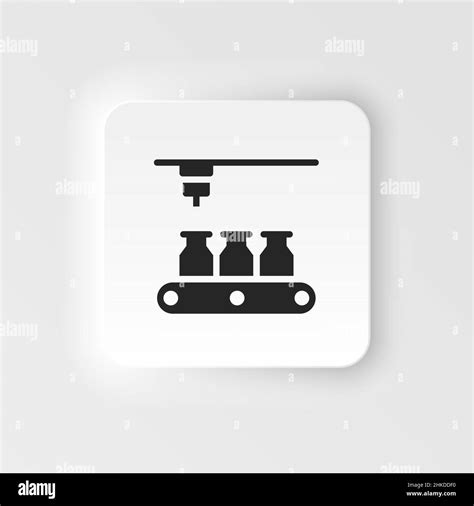 Mass Production Conveyor Neumorphic Style Vector Icon Simple Element