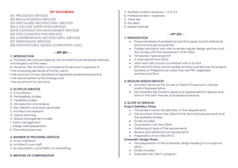 Spp Documents Spp Documents 201 Pre Design Services 202