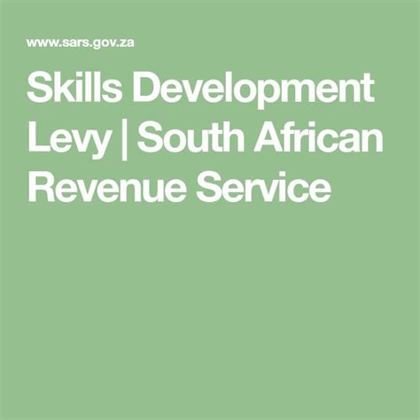 Skills Development Levy South African Revenue Service Skills Development Development Skills
