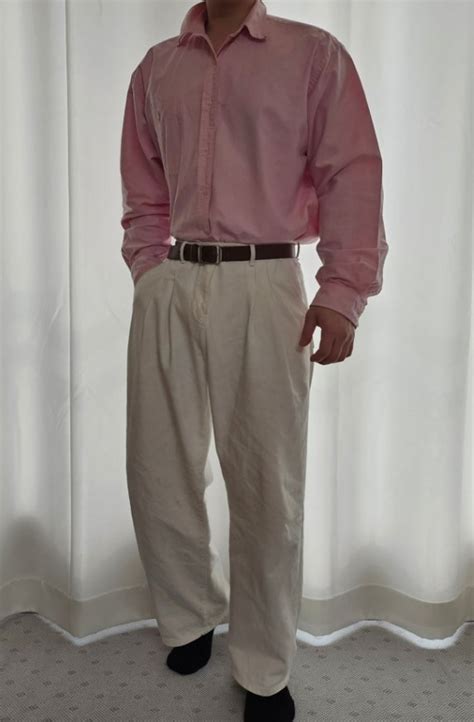 핑크 셔츠 분홍 셔츠 흰바지 와이드 팬츠 30대 남자 오피스룩 출근룩 데일리룩 코디 완성 남자 옷 스타일 스타일링 완성해 보기 네이버 블로그