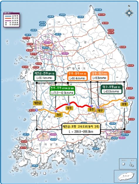 새만금~전주고속도로 새만금~포항 고속도로