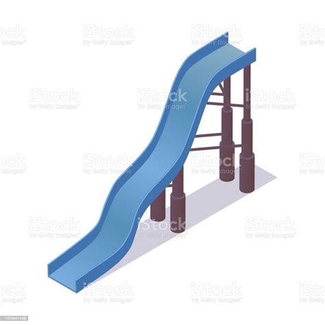 그림자가 있는 높은 가파른 파란색 워터 슬라이드 아이소메트릭 벡터 개체는 아쿠아 파크와 여름 휴가 활동에 적합합니다 미끄러짐에 대한 스톡 벡터 아트 및 기타 이미지 Istock