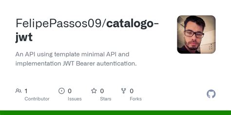 github felipepassos09 catalogo jwt an api using template minimal api