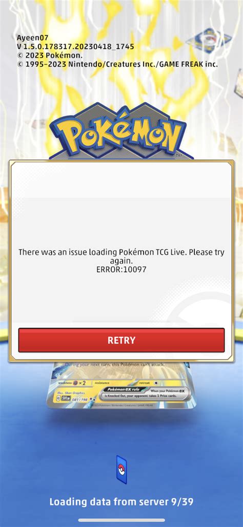 Issue With Loading Error10097 — Pokémon Forums