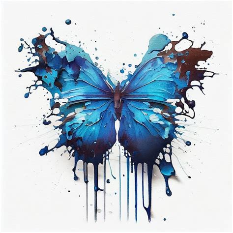 Vuelo Mariposa Acuarela Dibujo Pintura Foto Premium