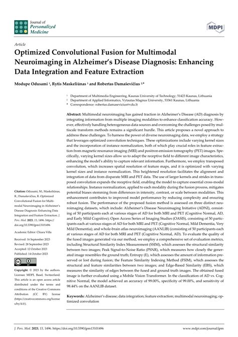 Pdf Optimized Convolutional Fusion For Multimodal Neuroimaging In Alzheimers Disease