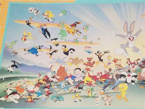 Vintage 1996 Warner Bros Looney Tunes Cartoon Characters Puzzle 1000 2 Missing 4552291448