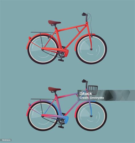 복고풍 자전거입니다 웹 또는 인쇄에 대 한 자전거 디자인입니다 만화 벡터 일러스트 레이 션 개념에 대한 스톡 벡터 아트 및 기타