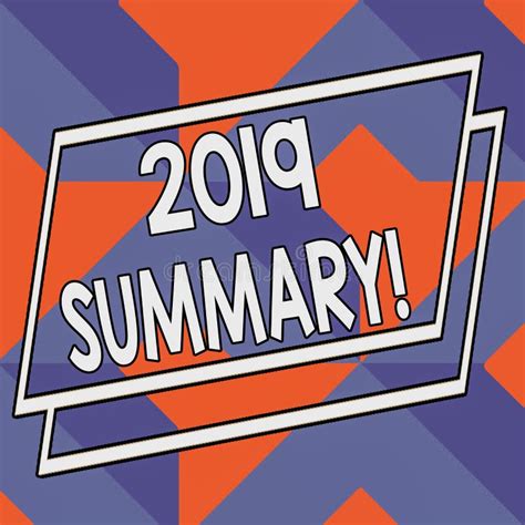 Word Writing Text 2019 Summary Business Concept For Summarizing Past Year Events Main Actions