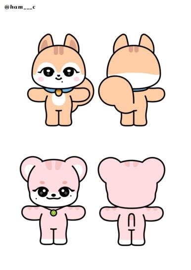 미니브 스퀴시 만들기 도안 공유 다운로드 아이브 종이인형 네이버 블로그