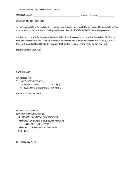 Cst 8283 Business Programming Lab 9 Cst 8283 Business Programming Lab