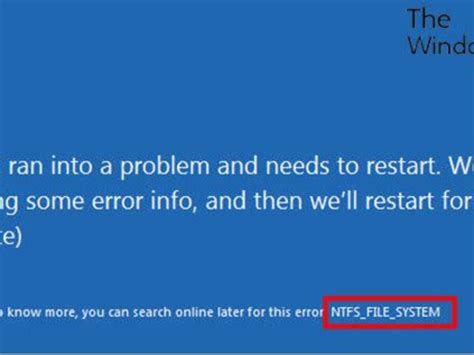 Ntfs File System Blue Screen Passacy