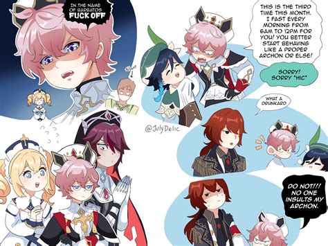 Venti Barbara Diluc Rosaria Dahlia And More Genshin Impact Drawn By Julydelic Danbooru