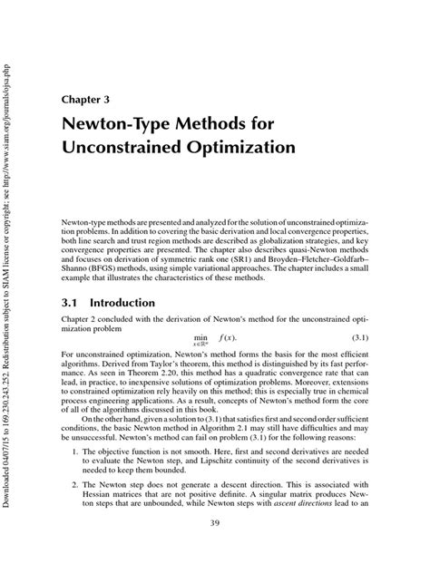 Nonlinear Programming Concepts Algorithms And Applications To Chemical Processes 3 Newton