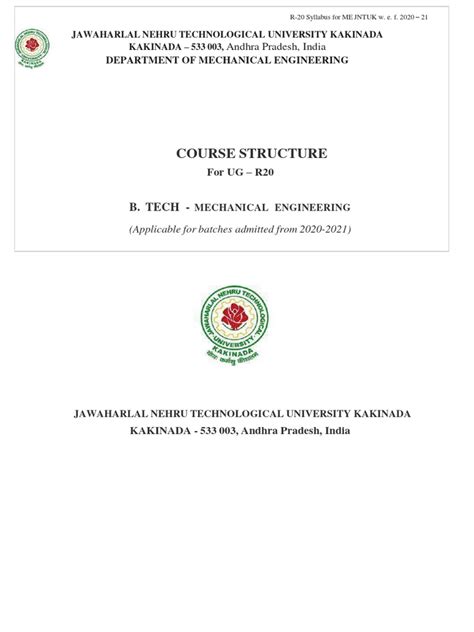 Mech Engg 1 2 Me Syllabus Ug R20 Pdf Heat Entropy