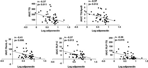 Correlation Between Fasting Adiponectin Concentration And The Iauc Of Download Scientific