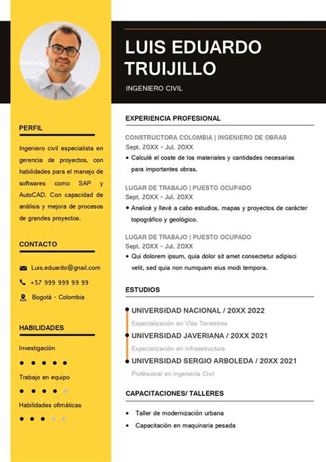 Ejemplos De Hoja De Vida Profesionales Gratis