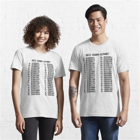 hacker ascii binary alphabet and numbers table art print for sale by clubtee redbubble