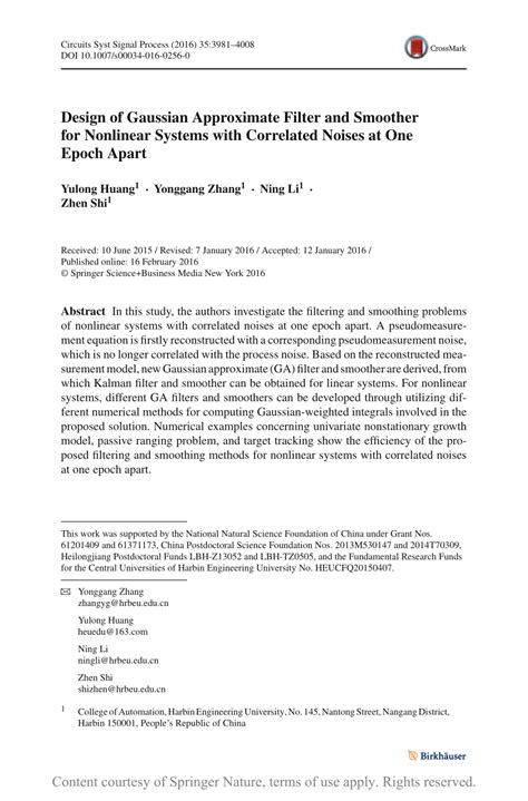 Design Of Gaussian Approximate Filter And Smoother For Nonlinear