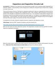 Understanding Capacitors And Capacitive Circuits Lab Experiments Course Hero