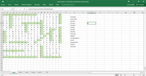 Sopa De Letras En Excel