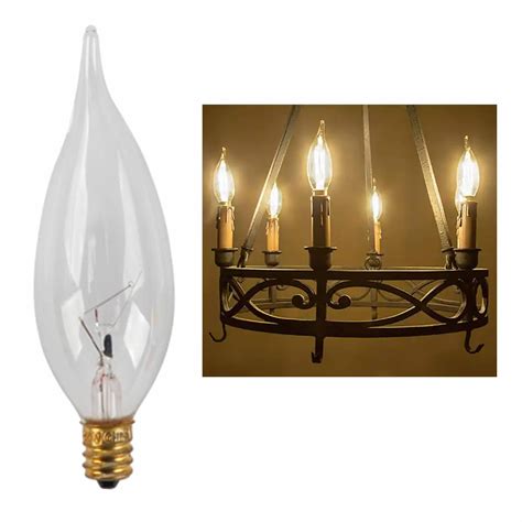 Generic 12 Pc Clear Candelabra Light Bulbs 40w Incandescent Flame