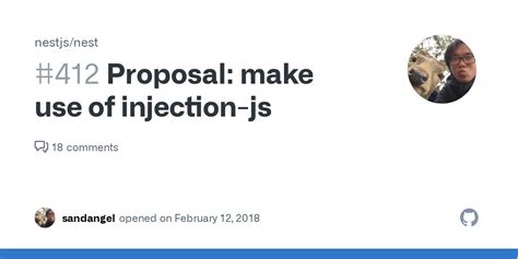 Proposal Make Use Of Injection Js · Issue 412 · Nestjsnest · Github