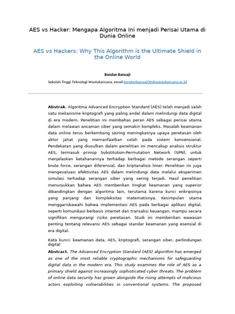 Implementasi Algoritma Kriptografi Aes Dalam Sistem Keamanan Data Pada