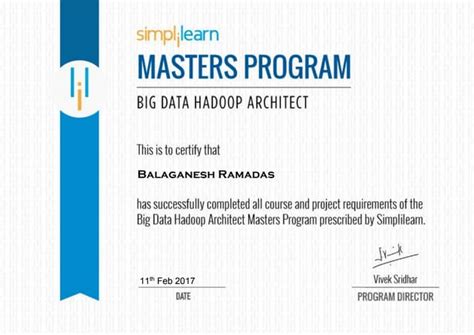 Balaganesh Big Data Architect Master Program Pdf