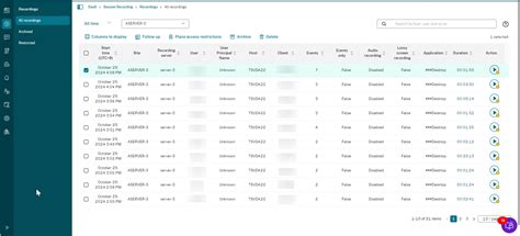 Manage Selected Recordings Session Recording Service