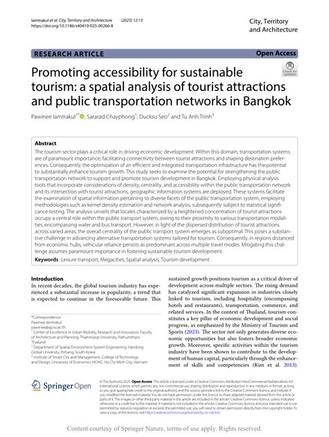 Pdf Promoting Accessibility For Sustainable Tourism A Spatial Analysis Of Tourist Attractions