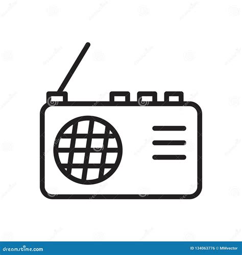 Radio Icon Vector Isolated On White Background Radio Sign Linear