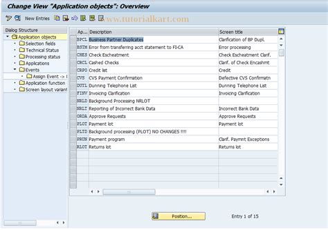 CFCS SAP Tcode Clarification Worklist Customizing