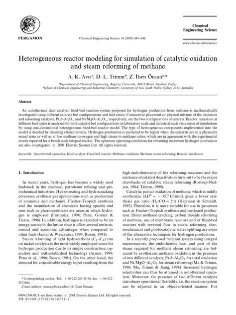 Heterogeneous Reactor Modeling For Simulation Of Catalytic Oxidation