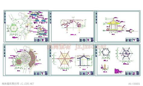 3古建六角亭施工图1CAD图纸 古建筑图免费下载CAD图纸