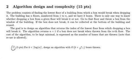 Solved 2 Algorithm Design And Complexity 15 Pts The