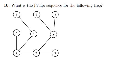 Solved What Is The Prüfer Sequence For The Following Tree
