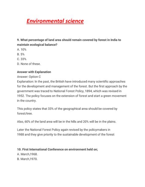 Environmental Science Pdf 2 Environmental Science What Percentage Of