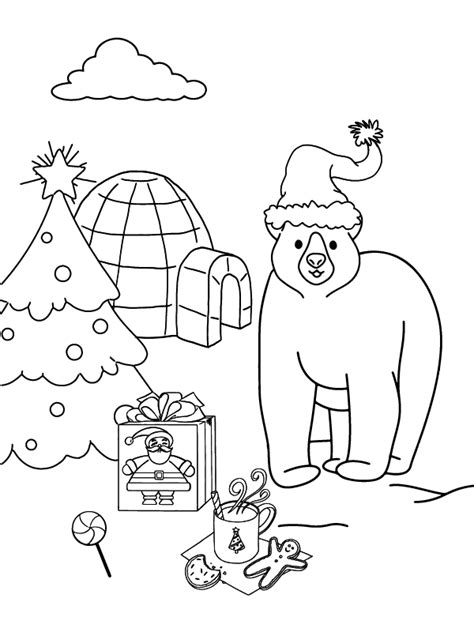 Dibujos De Oso Polar Navideño Para Colorear E Imprimir Coloringonlycom