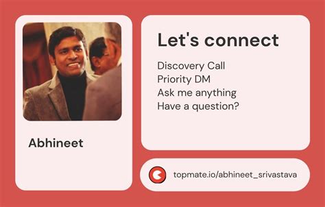 Abhineet Srivastava On Linkedin Hey Everyone Exciting News I Just Launched My Page On Topmate