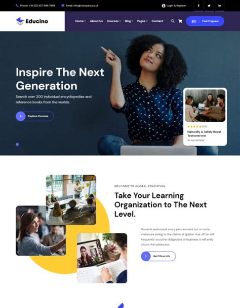 Educino Lms Course And Education Html Template Site Templates Ft