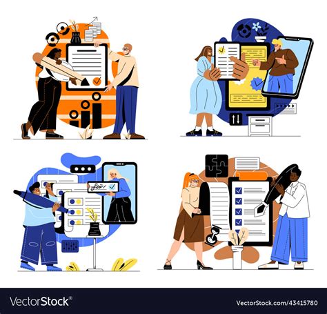 Digital Signature Set Royalty Free Vector Image