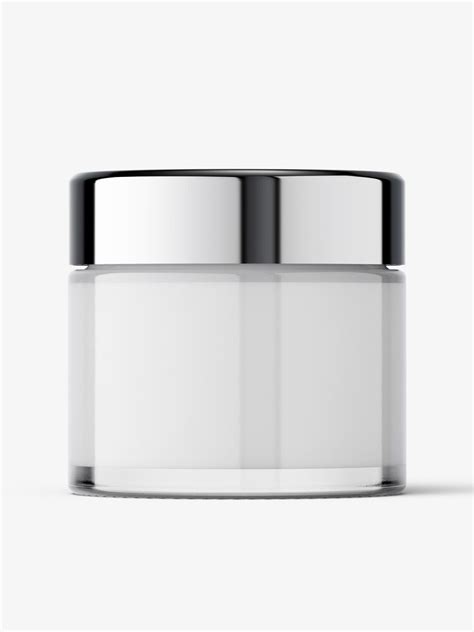 Glass Cosmetic Jar With Reflective Lid Mockup Smarty Mockups