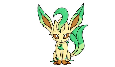 How To Draw Pokemon Leafeon Step By Step Easy Drawing Pokemon Leafeon
