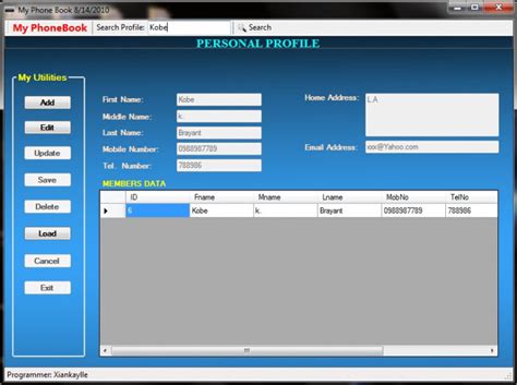 Updated Phonebook Savesearchaddeditupdatedelete Object Orientedusing Ms Access