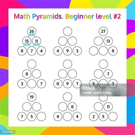수학 피라미드 교육 게임 초급 레벨 세트 수학 퍼즐 벡터 일러스트입니다 0명에 대한 스톡 벡터 아트 및 기타 이미지 0명 개발 개체 그룹 Istock