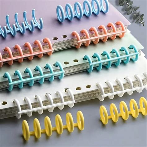 10pcs Plastic Loose Leaf Binders 6 Holes Bookbinding Rings Ring