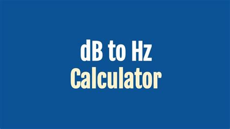 Db To Frequency Hz Converter