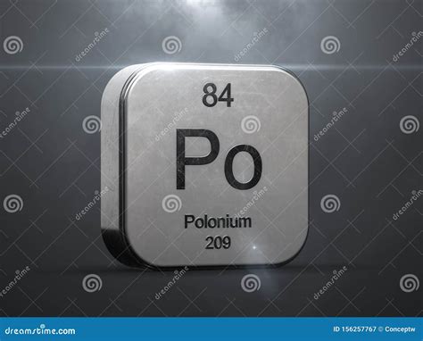 Polonium Po Element Symbol From Periodic Table Series Royalty Free