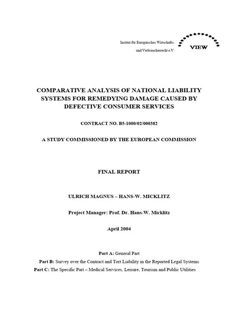 Consumer Liability Reportabc En Pdf Tort Legal Liability